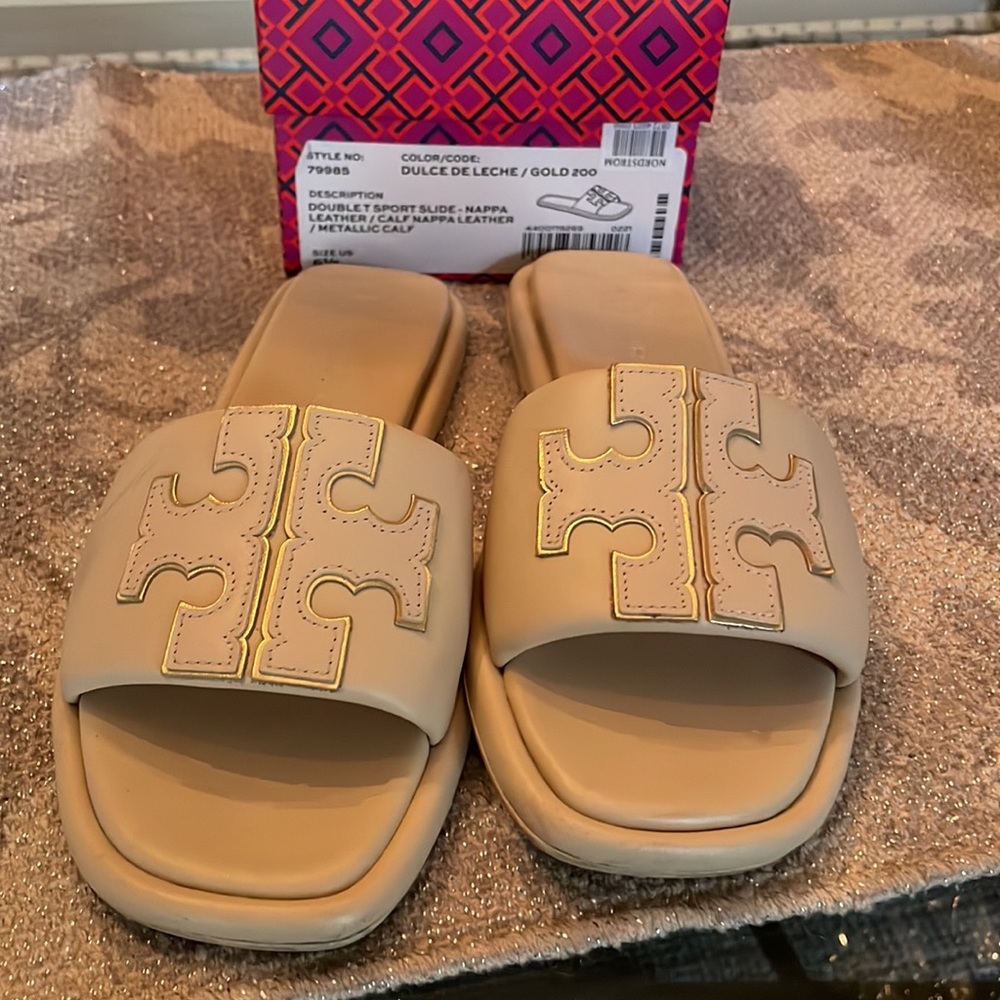 Tory Burch Slide. Worn Partial Season. Cream With Gol… - Gem